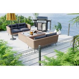 deutsche zauntechnik Doppelstabmattenzaun-Set 'Residenz standard Malaga' anthrazit 2000 x 100 cm