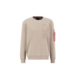 Sweater Alpha Industries "Alpha Industries Men - Sweatshirts EMB Sweater" Gr. L, beige (vintage sand) Herren Sweatshirts