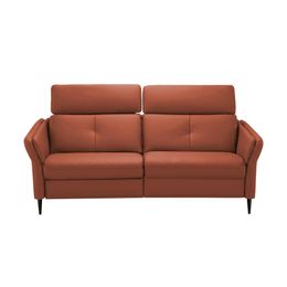 Höffner Ledersofa 3-sitzig Cedrik ¦ rot ¦ Maße (cm): B: 198 T: 95