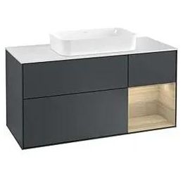 Villeroy & Boch Villeroy und Boch Finion Waschtischunterschrank G301PCHG 120cm, Abdeckplatte white matt, Emotion, Regal rechts Oak Veneer, Midnight Blue Matt Lacquer