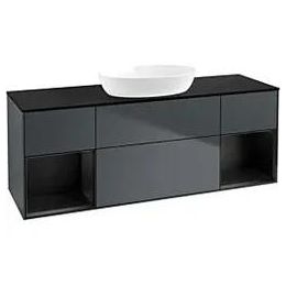 Villeroy & Boch Villeroy und Boch Finion Waschtischunterschrank GD02PDHG 120cm, Abdeckplatte black matt, Emotion, Regale Black matt lacquer, Midnight Blue Matt Lacquer