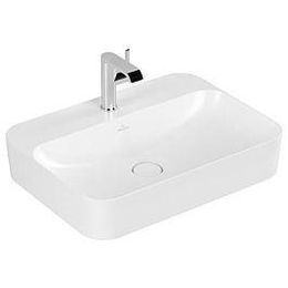 Villeroy & Boch Villeroy und Boch Finion Aufsatz-Waschtisch 414264RW 60x44,5cm, stone white C+, mittleres Hahnloch durchstochen, verdeckter Überlauf