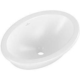 Villeroy & Boch Villeroy und Boch Loop & friends Unterbauwaschbecken 4A5401RW oval, ohne Hahnlochbank, mit Überlauf, 48,5 x 32,5 cm, stone white C-plus