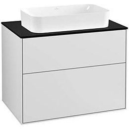 Villeroy & Boch Villeroy und Boch Finion Waschtischunterschrank F22200MT 80x60,3cm, Abdeckplatte black matt, White matt lacquer