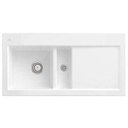 Villeroy & Boch Villeroy und Boch Villeroy & Boch Subway Einbauspüle 677001R1 links, mit Ablaufgarnitur und Handbetätigung, weiß