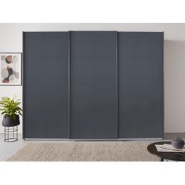 Schwebetürenschrank Rauch "Kleiderschrank Schrank Garderobe TOPSELLER OTELI inkl. Inneneinteilung" Schränke Gr. B/H/T: 271 cm x 210 cm x 62 cm, grau (graumetallic) mit 3 Innenschubladen sowie zusätzlichen Einlegeböden MADE IN GERMANY