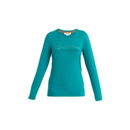 Merino Central Classic Langarmshirt Icebreaker - Frau - Flux Green - Größe M