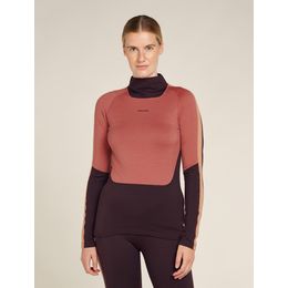 Icebreaker Merino 200 Sonebula Langarmshirt mit hohem Kragen - Frau - Bittersweet/cedar - Größe M