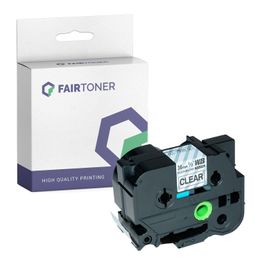 FairToner Kompatibel für Brother TZE-FX161 Schriftband 36mm/8m Schwarz auf Transparent