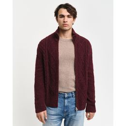 Gant Zopfmuster Strickjacke mit Reißverschluss