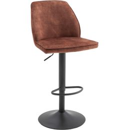 Bistrostuhl MCA furniture "OTTAWA" Stühle Gr. B/H/T: 48 cm x 91 cm x 51 cm, Velours, Metall, braun (rostbraun, schwarz matt lackiert)