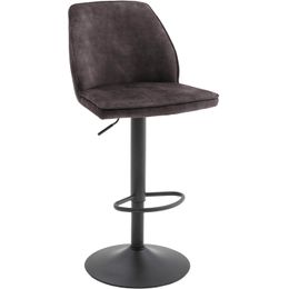 Bistrostuhl MCA furniture "OTTAWA" Stühle Gr. B/H/T: 48 cm x 91 cm x 51 cm, Velours, Metall, grau (anthrazit, schwarz matt lackiert)