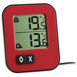 TFA Innen-/Au&szlig;enthermometer Moxx, 30.1043.05, rot/schwarz