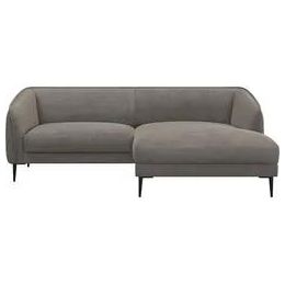 Ecksofa FLEXLUX "Belle Designsofa, bequem durch Kaltschaum im Sitz, L-Form" Sofas Gr. B/H/T: 218cm x 74cm x 149cm, Bouclé, Chaiselongue rechts, braun (taupe brown) Skandinavisches Design, In hochwertiger Verarbeitung, BT 218149 cm