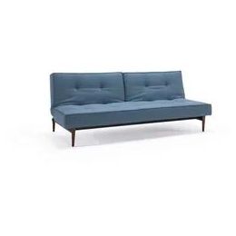 Schlafsofa INNOVATION LIVING TM "Splitback bequem durch Federkern, Rückenlehne verstellbar" Sofas Gr. B/H/T: 210 cm x 79 cm x 96 cm, Struktur grob MIXED DANCE, blau (lightblue) mit dunklen Styletto Beinen, in skandinavischen Design