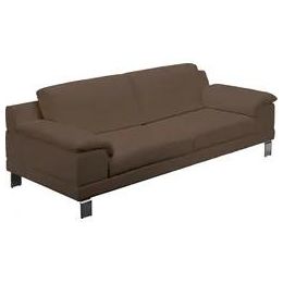 2,5-Sitzer Egoitaliano "Shakira, Design und Sitzkomfort auf hohem Niveau, tolle Details" Sofas Gr. B/H/T: 216cm x 84cm x 92cm, Leder BULL, beige (safari) bequeme Armlehne und Rückenlehne