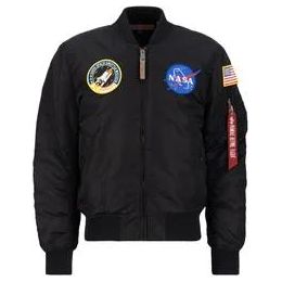 Bomberjacke Alpha Industries "Alpha Industries Men - Bomber Jackets MA-1 VF NASA" Gr. M, schwarz Herren Jacken