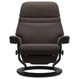 Relaxsessel stressless "Sunrise" Sessel Gr. Leder BATICK, PowerTM Leg & Back-mit Akku-Classic Base Schwarz, Relaxfunktion-Drehfunktion-Integrierte Fußstütze-PlusTMSystem, B/H/T: 88cm x 103cm x 78cm, braun (brown batick) elektrisch verstellbar, optional 2-motorisch, Größe M & L