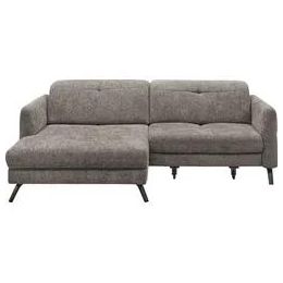 Ecksofa SET ONE BY Musterring "SO 4400 V" Sofas Gr. B/H/T: 259cm x 84cm x 167cm, Chenille JOY, Recamiere links, mit Armteilverstellung-mit Kopfteilverstellung-mit Sitting-Bett motorisch-Kaltschaum, braun (schlamm) wahlweise mit motorischer Bettfunktion & Kopfverstellung, Fuß schwarz