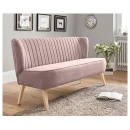 2-Sitzer Inosign "Campi" Sofas Gr. B/H/T: 140cm x 81cm x 67cm, Microfaser, rosa (flamingo) bequemes Küchensofa, frei im Raum stellbar