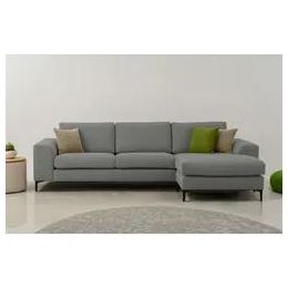 Ecksofa Inosign "Henry" Sofas Gr. B/H/T: 294cm x 84cm x 160cm, Struktur-Chenille, Recamiere rechts, grau mit Metallbeinen, in modernem Design