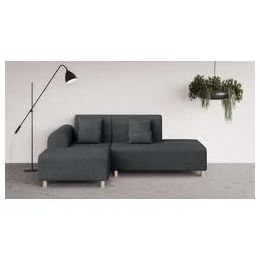 Ecksofa Inosign "Suyala" Sofas Gr. B/H/T: 258cm x 85cm x 168cm, Chenilleoptik, Recamiere links, ohne Hocker, grau (anthrazit) L-Form mit Hocker