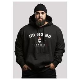 Kapuzenpullover F4NT4STIC "Ho Ho Ho Santa Weihnachten PLUSSIZE", Herren, Gr. L, schwarz, Obermaterial: 65% Baumwolle, 35% Polyester, slim fit, Pullover, Premium Qualität