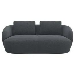 2,5-Sitzer FLEXLUX "Torino, rund, Couch, Loveseat" Sofas Gr. B/H/T: 186cm x 85cm x 102cm, Chenille-Struktur, grau (anthrazit) Modernes, organisches Sofa-Design, Kaltschaum, Wellenunterfederung