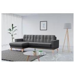 Sit & More Ecksofa SIT&MORE "Lavida L-Form" Sofas Gr. B/H/T: 279 cm x 90 cm x 167 cm, Flachgewebe, Recamiere links, ohne Kipper-ohne Bettkasten-3 Rückenkissen-belastbar bis 495 kg, grau (anthrazit) wahlweise mit Kippfunktion und Bettkasten