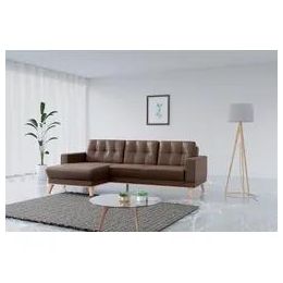 Sit & More Ecksofa SIT&MORE "Lavida L-Form" Sofas Gr. B/H/T: 279 cm x 90 cm x 167 cm, Microfaser, Recamiere links, mit Kipper-mit Bettkasten-3 Rückenkissen-belastbar bis 495 kg, braun (coffe) wahlweise mit Kippfunktion und Bettkasten