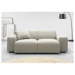 2-Sitzer Andas "Glimminge auch in Breitcord + Feincord Easy care-Bezug" Sofas Gr. B/H/T: 194cm x 71cm x 101cm, Easy care, grau (hellgrau) besondere Kedernähte,, Zierkissen