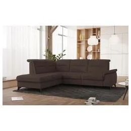 Sit & More Ecksofa SIT & MORE "Astoria L-Form" Sofas Gr. B/H/T: 256cm x 91cm x 225cm, Microfaser, Ottomane links, mit Kopfteilverstellung-mit Armlehnfunktion-mit Relaxfunktion motorisch im Sofa 2,5-sitzig, braun wahlweise mit motorischer Relaxfunktion