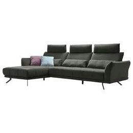 Ecksofa DIE PLANBAR "MP-IN20041 L-Form" Sofas Gr. B/H/T: 285cm x 84cm x 178cm, Velours, Ottomane links, mit Sitztiefenverstellung-mit Kopfstützen, grün (olive) optional Sitztiefenverstellung und Kopfstützen