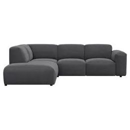 Ecksofa FLEXLUX "Lucera, super bequem durch hochwertigen Sitzaufbau mit Kaltschaum" Sofas Gr. B/H/T: 256cm x 73cm x 231cm, Chenille, Ottomane rechts, grau (dervit grau) modern & anschmiegsam, L-Form, Designsofa