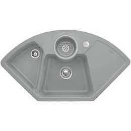 Villeroy & Boch Villeroy und Boch Eckspüle 670802SL Ablaufgarnitur, Exzenterbetätigung, Resteschale, Stone