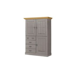 maison bleue Highboard Florian ¦ grau ¦ Maße (cm): B: 118,5 H: 163,5