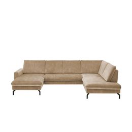 meinSofa Wohnlandschaft aus Mikrofaser Grace ¦ beige ¦ Maße (cm): B: