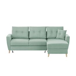 Höffner Ecksofa Carla ¦ grün ¦ Maße (cm): B: 230 H: 93 T: 159