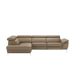 U.N.O uno Ecksofa Leder Dallas ¦ braun ¦ Maße (cm): B: 283 H: 74 T: 228