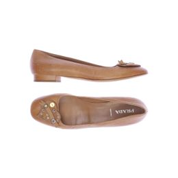 Prada Damen Ballerinas, braun, Gr. 41