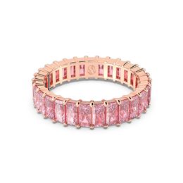 Fingerring Swarovski "Matrix, Baguette, 5648286,-87,-88,-89,5647589, 5648914,-15,-16,-17,-18" Fingerringe Gr. 52, Metall, 4,7 mm, rosegold (roségoldfarben, pink, pink) Damen mit Swarovski Kristall