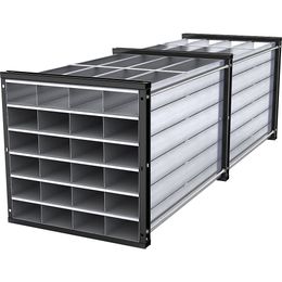 eurokraft pro Wabenregal, HxBxT 1000 x 1000 x 3000 mm, 24 Wannen, 4 x 6 Fächer