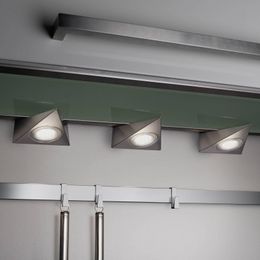 Trio LED-Unterschrankleuchte Ecco 3er-Set, nickel matt