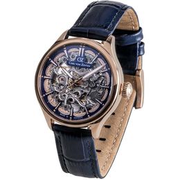 Automatikuhr Carl von Zeyten "Horbach, CVZ0072RBLS" Armbanduhren blau Damen Armbanduhr,Damenuhr, Skelettuhr, Made in Germany, Mechanische Uhr