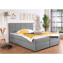 Boxbett Inosign "Fidan", grau, B:194cm L:210cm, Komplettbetten, Boxspringbett, wahlweise mit Bettkasten, in H2, H3 & H4 erhältilich