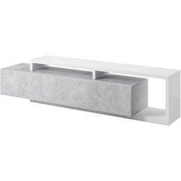 Lowboard Inosign "Bota" Sideboards Gr. B/H/T: 219cm x 52cm x 45cm, weiß (weiss/betonoptik) Breite 219 cm