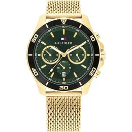 Multifunktionsuhr Tommy Hilfiger "1792093" Armbanduhren goldfarben Herren Quarzuhr, Armbanduhr, Herrenuhr, Datum, Edelstahlarmband