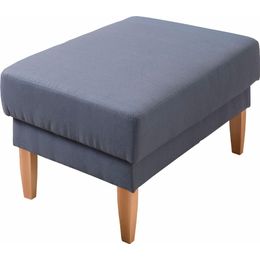 Hocker Home Affaire "Scalea", blau, B:110cm H:51cm T:55cm, Struktur Karo (100% Polyester), Microfaser in Antiklederoptik (100% Polyester), Microfaser Druckstoff (60% Polyester, 40% Baumwolle), Struktur fein (100% Polyester), Hocker, Polsterhocker, passendes Küchensofa verfügbar, in verschiedenen Stoffen und Farben