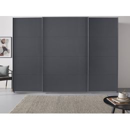 Schwebetürenschrank Rauch "Kleiderschrank Schrank Garderobe TOPSELLER OTELI inkl. Inneneinteilung" Schränke Gr. B/H/T: 315 cm x 229 cm x 62 cm, grau (graumetallic) mit 3 Innenschubladen sowie zusätzlichen Einlegeböden MADE IN GERMANY