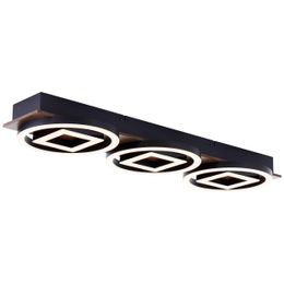 LED Deckenleuchte Brilliant "Maureen" Lampen schwarz (holz dunkel, matt) LED Deckenlampe, 67x20 cm, 3500 lm, 3000 K, dimmbar,schwarz matt